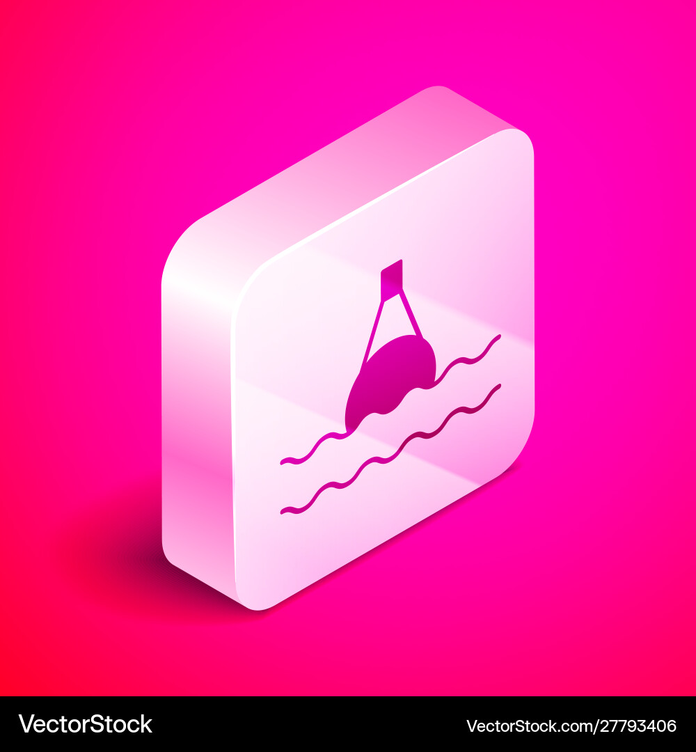 Isometric floating buoy on sea icon isolated Vector Image