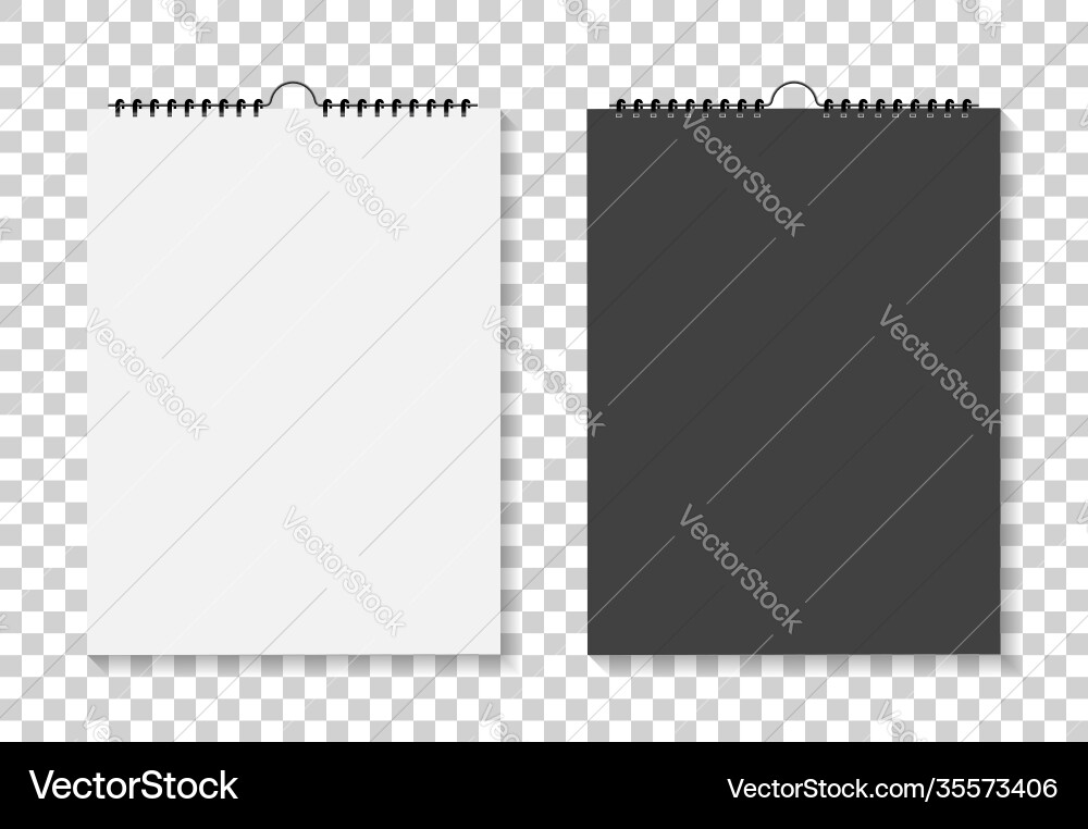 Mockup square calendar with spiral mock up Vector Image
