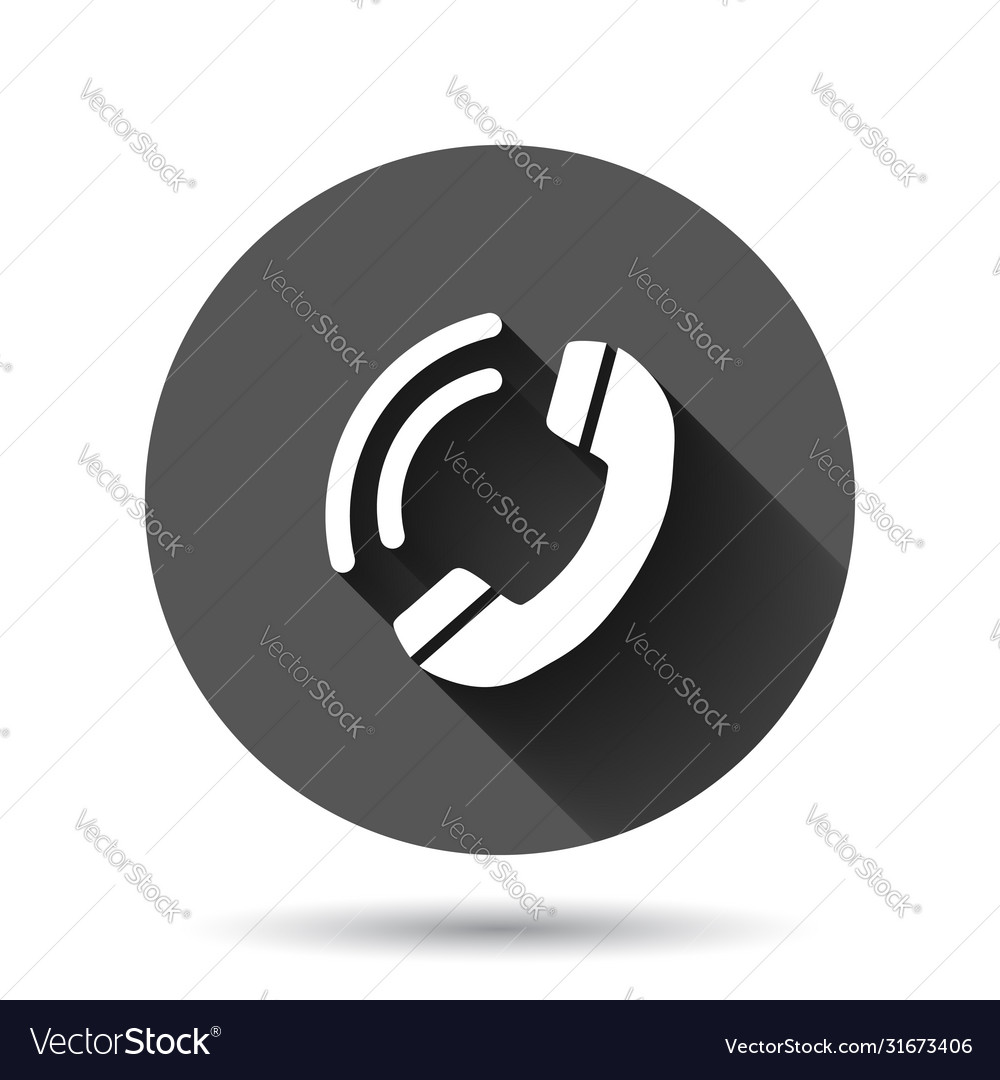 Phone icon in flat style telephone call on black Vector Image