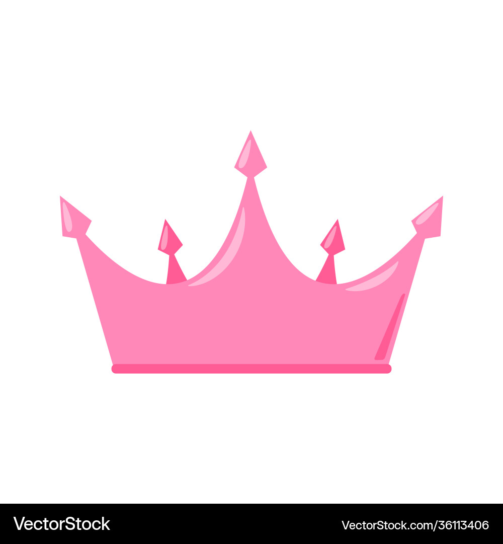 Princess pink crown icon in flat style isolated Vector Image