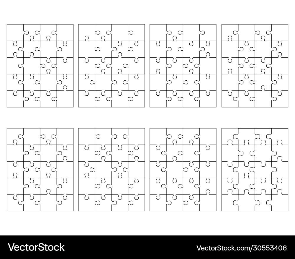 Puzzles separate pieces Royalty Free Vector Image