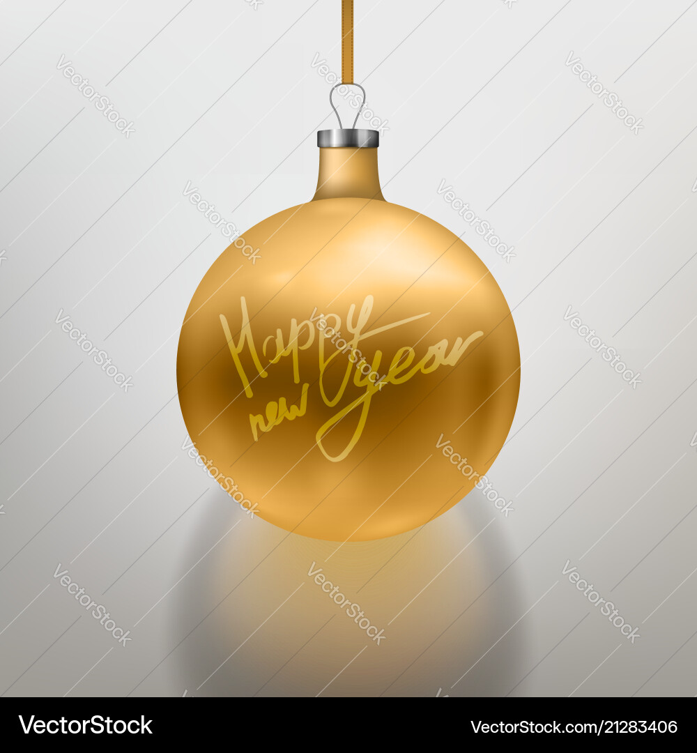 Realistic gold christmas toy Royalty Free Vector Image