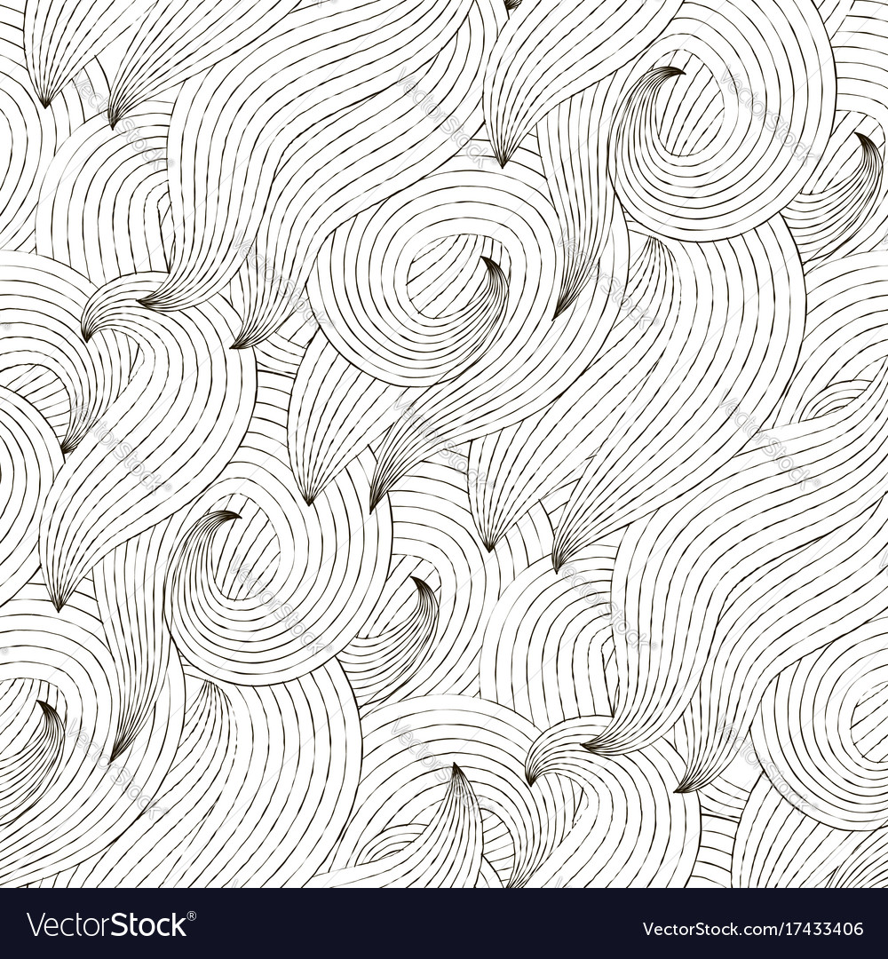 Seamless wave hand-drawn pattern Royalty Free Vector Image