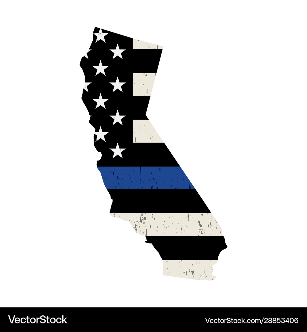 State california police support flag Royalty Free Vector