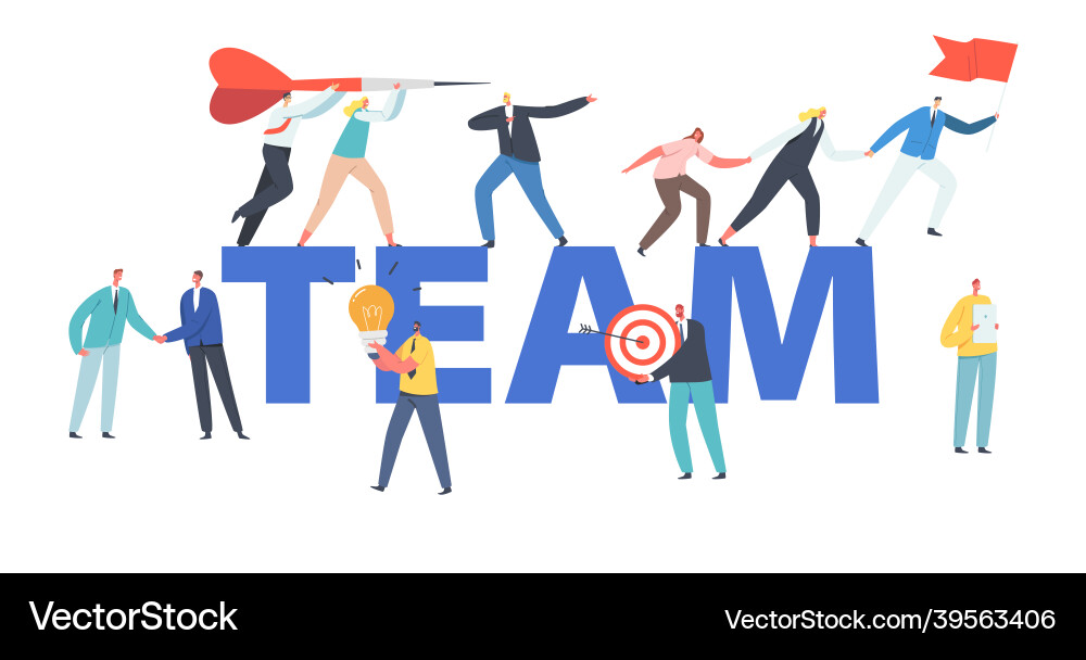 Team concept business characters holding hands Vector Image