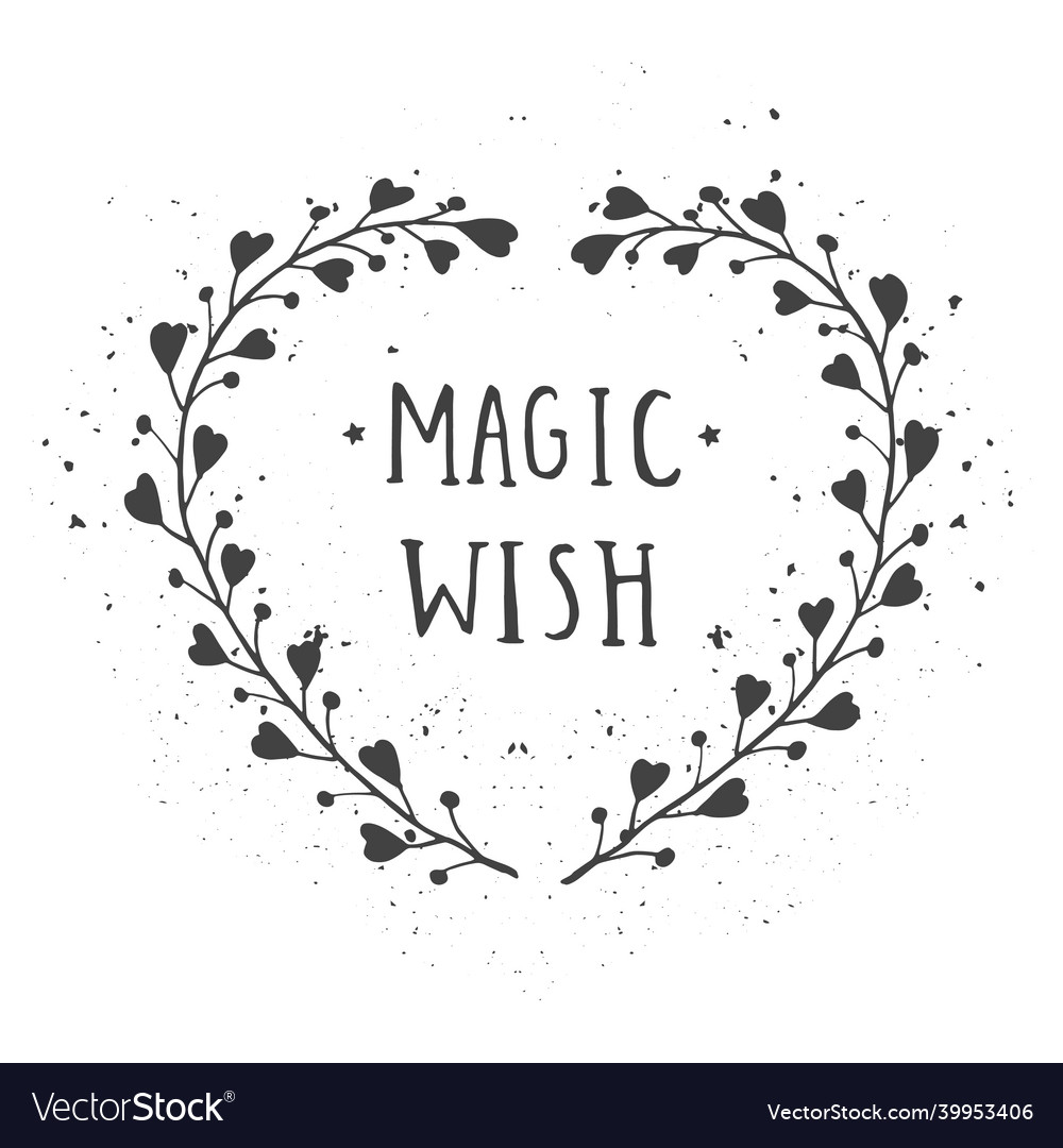 Text magic wish Royalty Free Vector Image - VectorStock