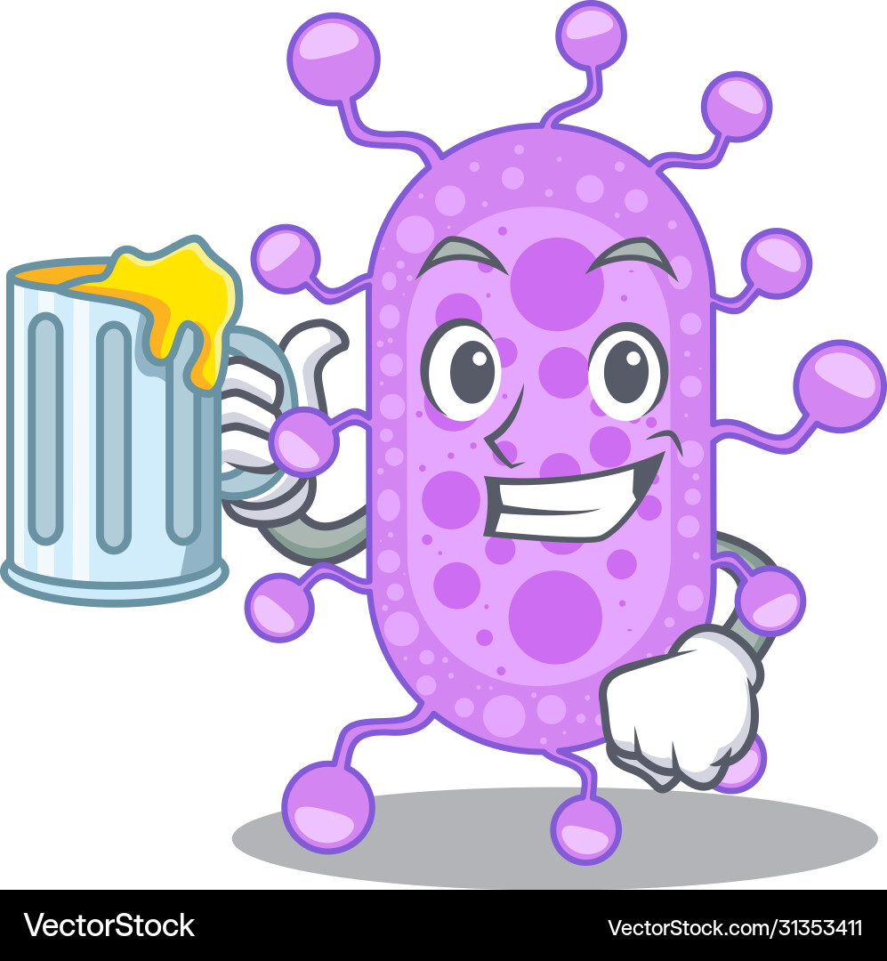 A cartoon concept mycobacterium rise up Royalty Free Vector