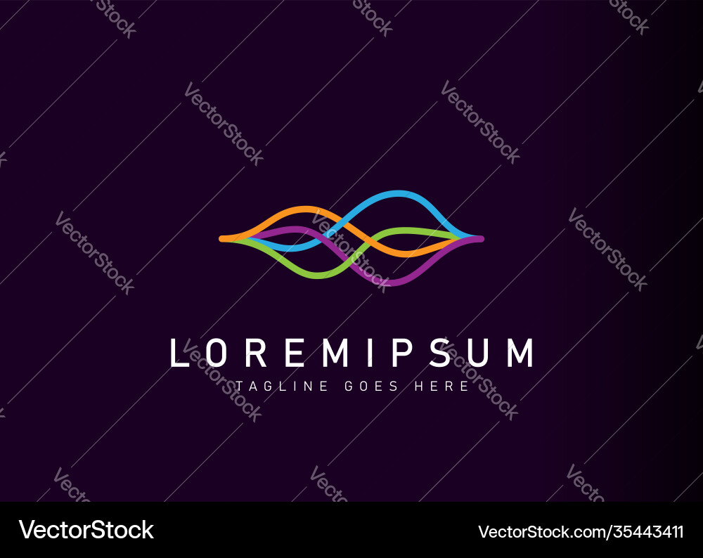 Accounting finance logo design wave flow icon Vector Image