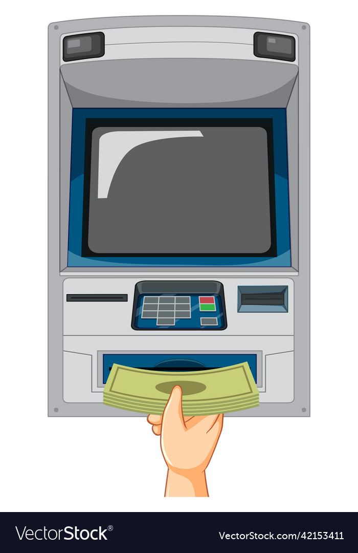 Atm machine isolated on white background Vector Image