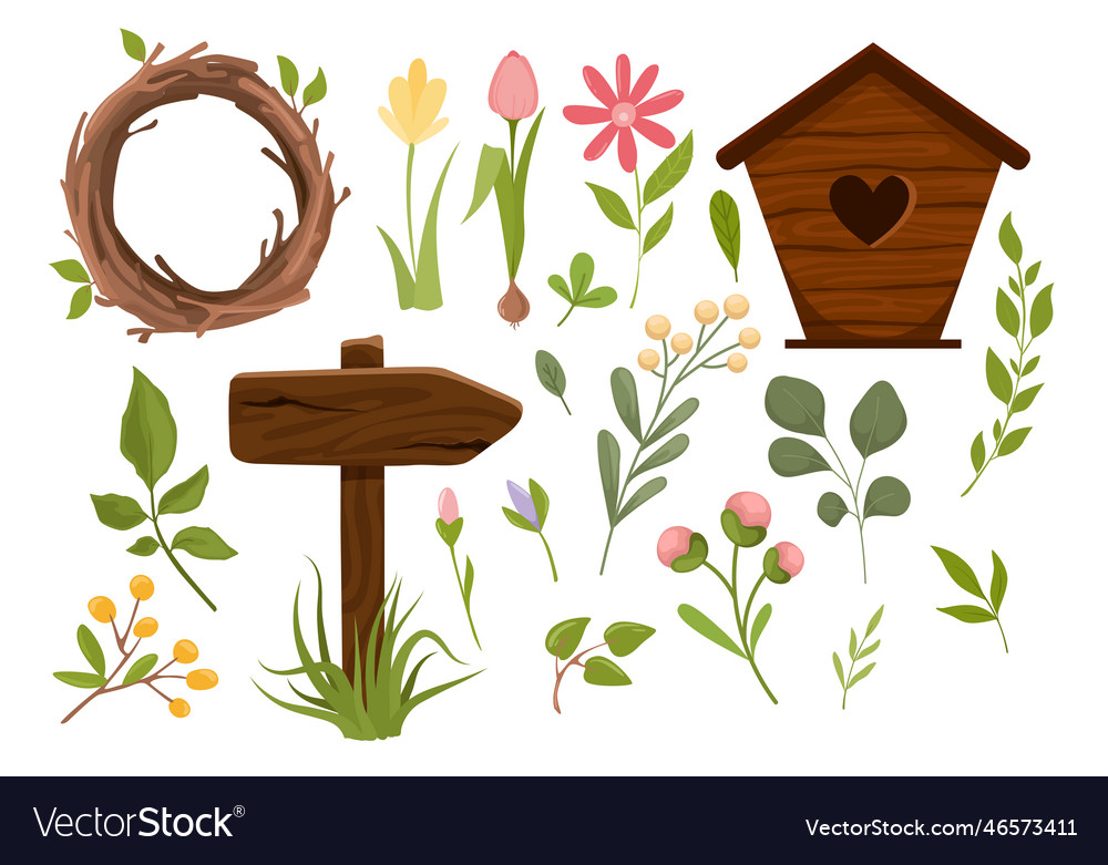 Big easter and spring collection Royalty Free Vector Image