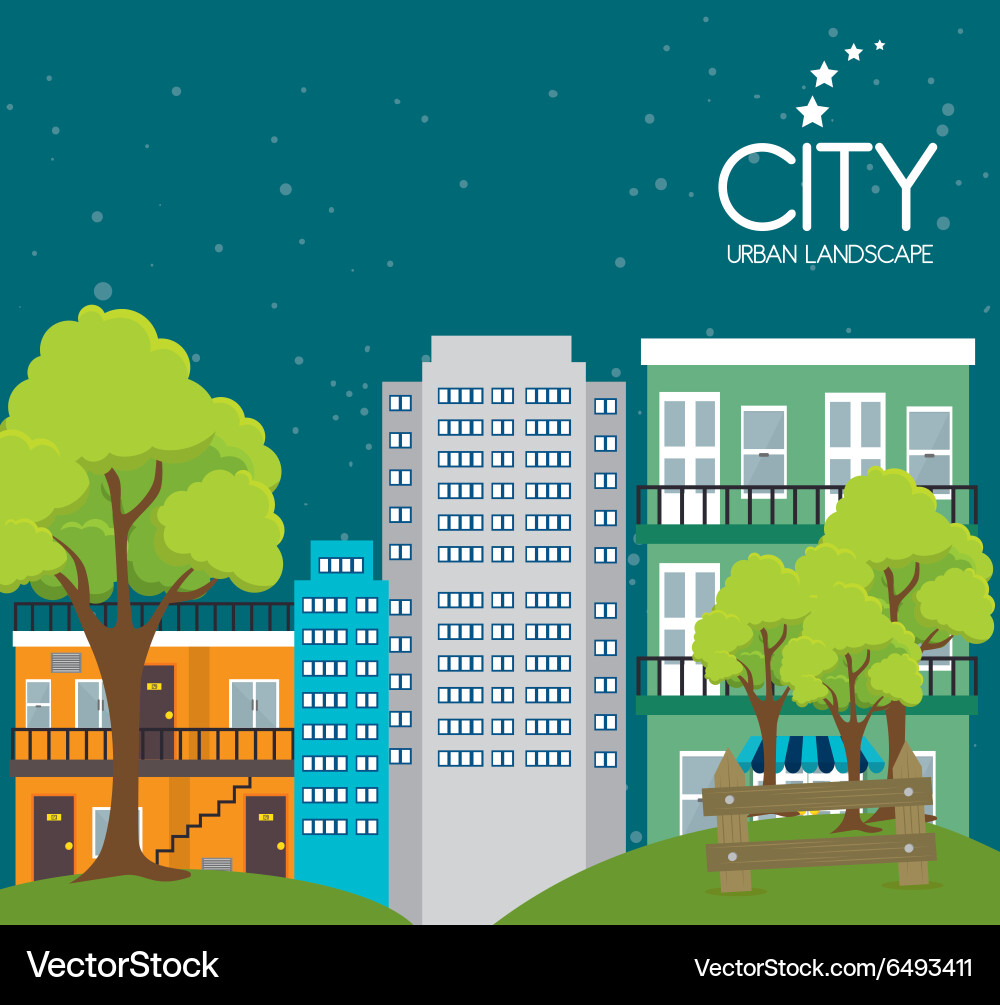 City urban landscape Royalty Free Vector Image