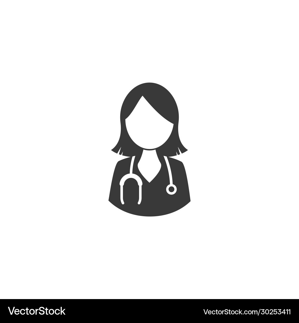 Female doctor icon with stethoscope Royalty Free Vector