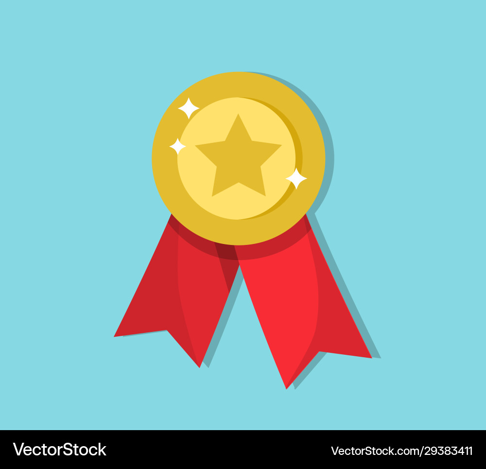 Golden bright award for winner Royalty Free Vector Image