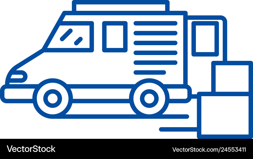 Goods delivery line icon concept delivery Vector Image