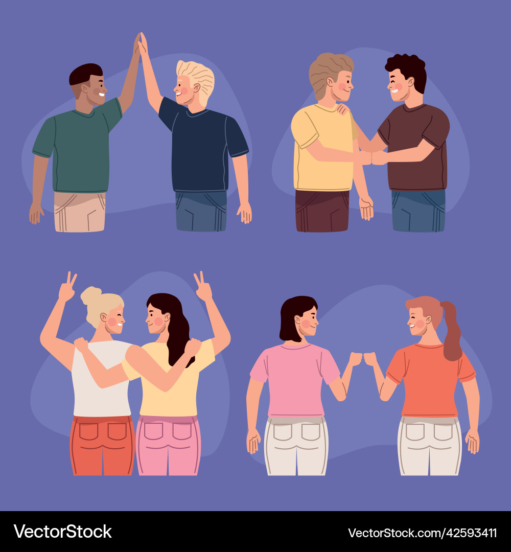Group of best friends Royalty Free Vector Image