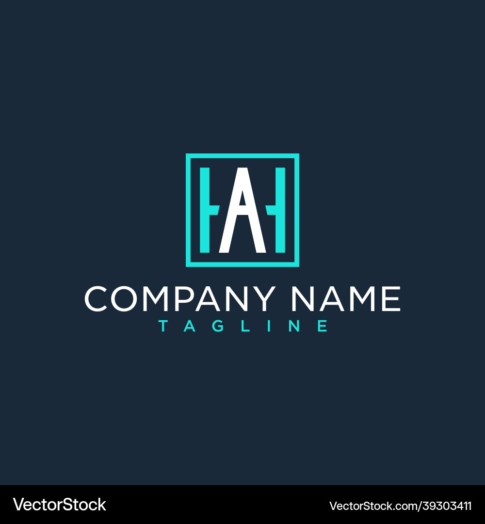 Ha ah initial logo luxury design inspiration Vector Image