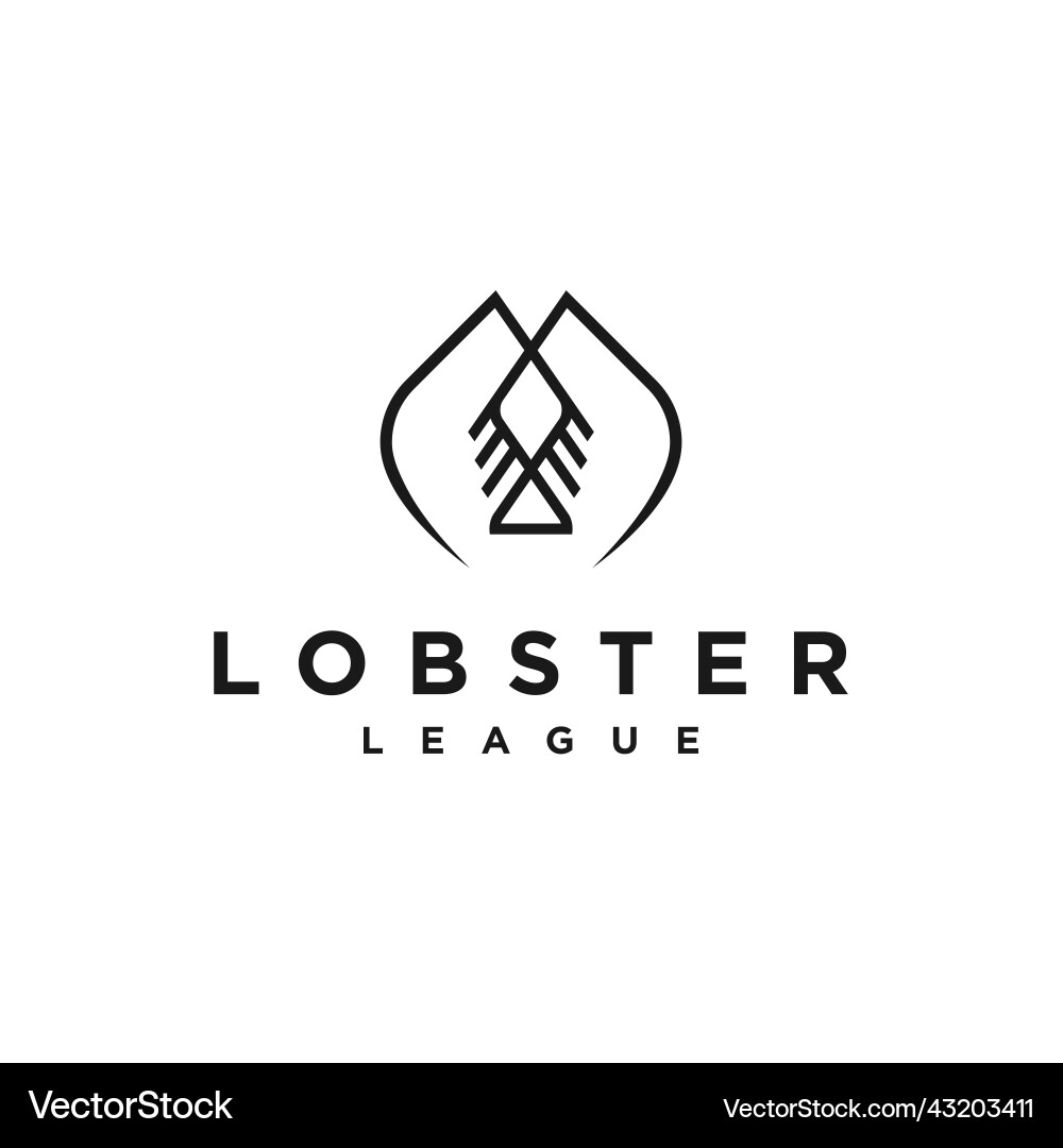Lobster logo icon designs silhouette Royalty Free Vector