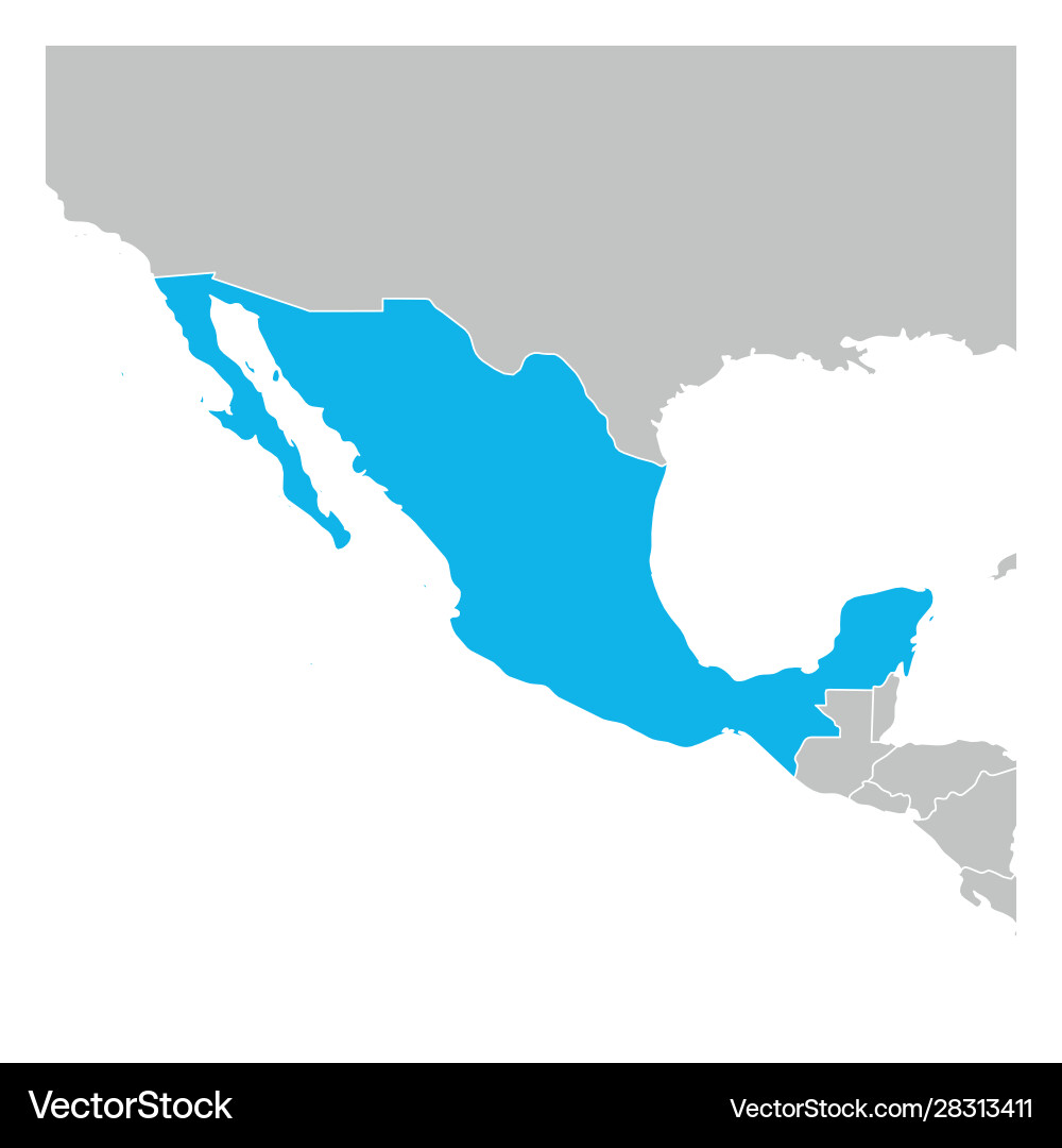 Map mexico green highlighted with neighbor Vector Image