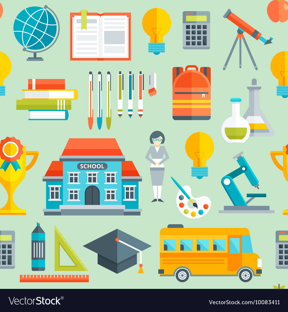 School seamless pattern Royalty Free Vector Image