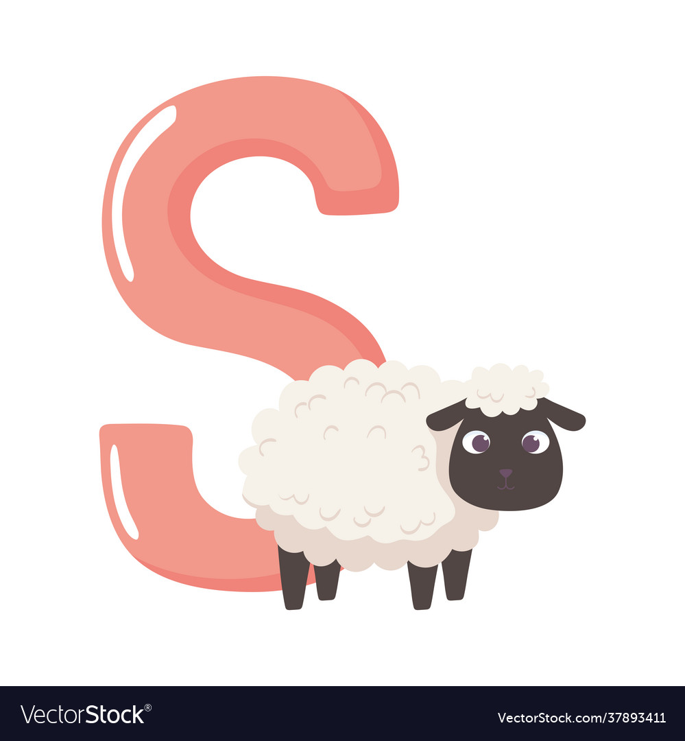 Sheep animal alphabet Royalty Free Vector Image