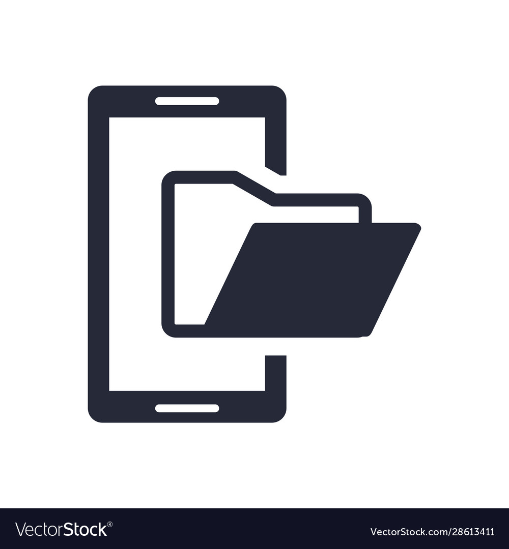 Smartphone device with folder documents Royalty Free Vector