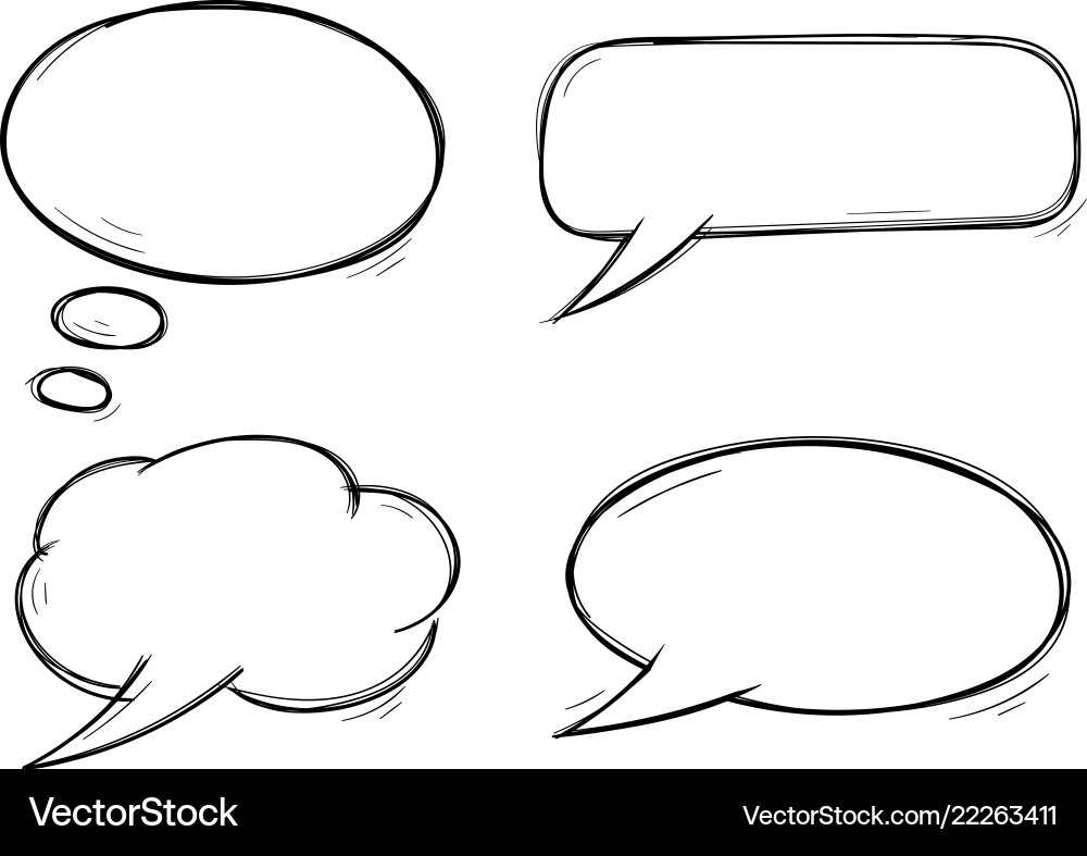 Speech bubbles doodles set Royalty Free Vector Image