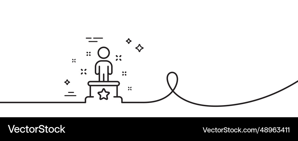 Success line icon winner podium sign continuous Vector Image