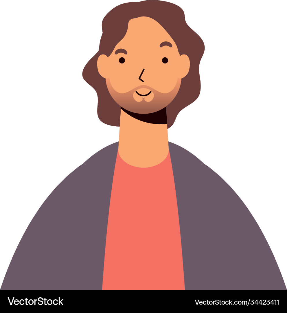 Young man male avatar character Royalty Free Vector Image