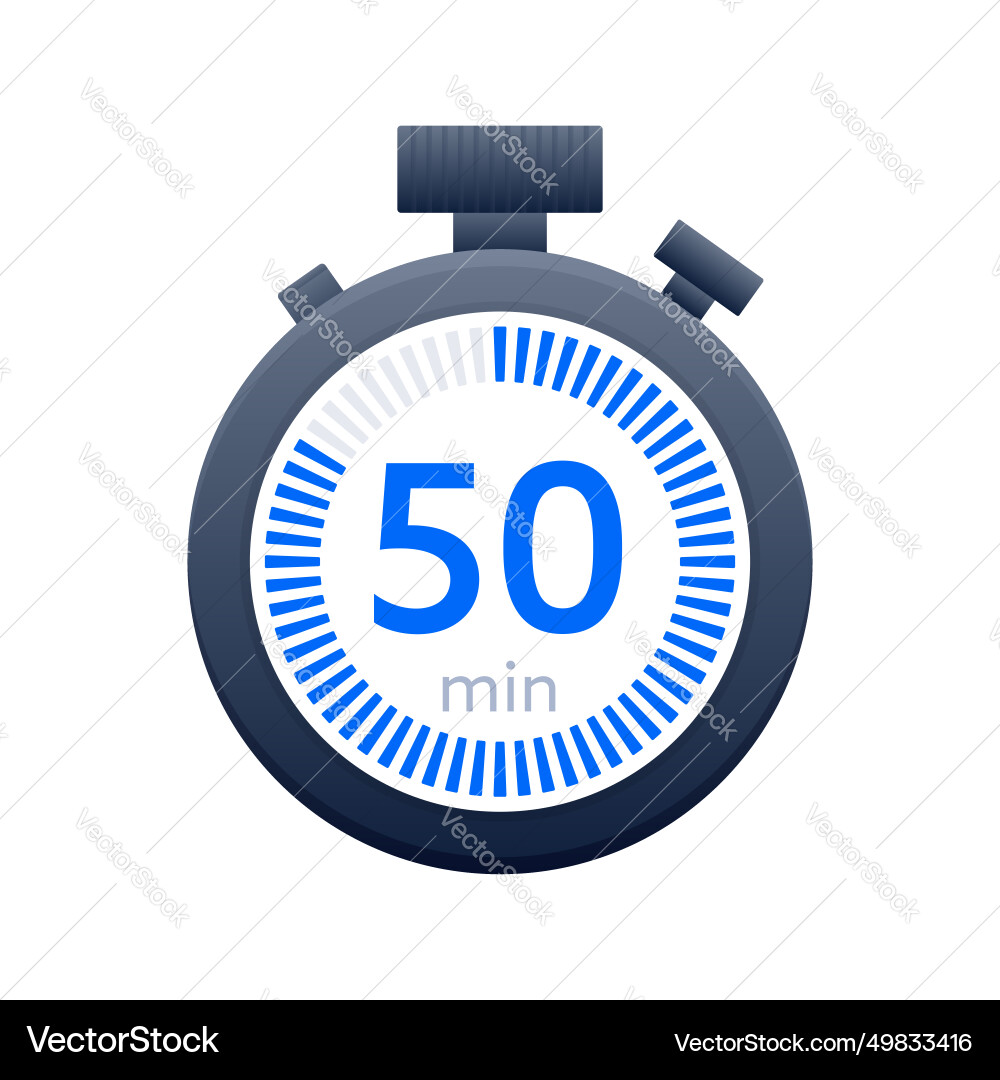 50 min timer and stopwatch icons countdown symbol Vector Image