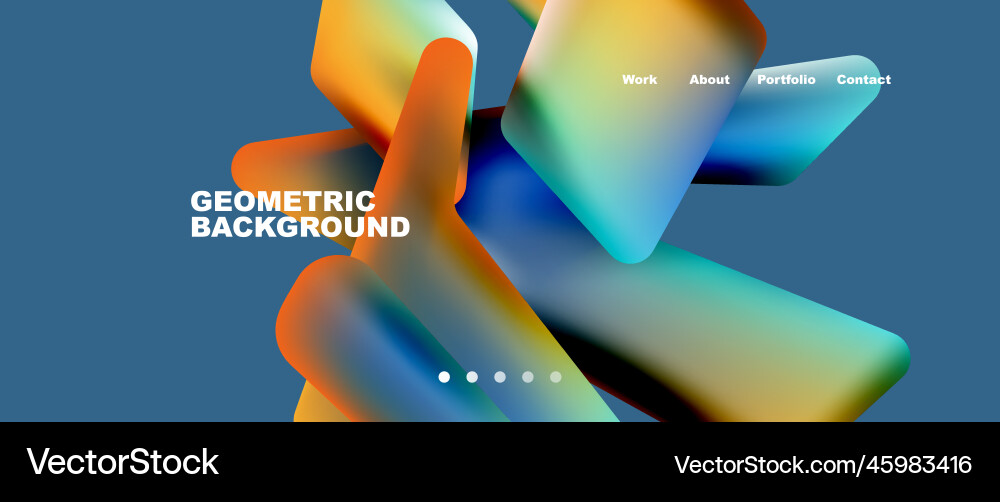Colorful geometric background landing page Vector Image
