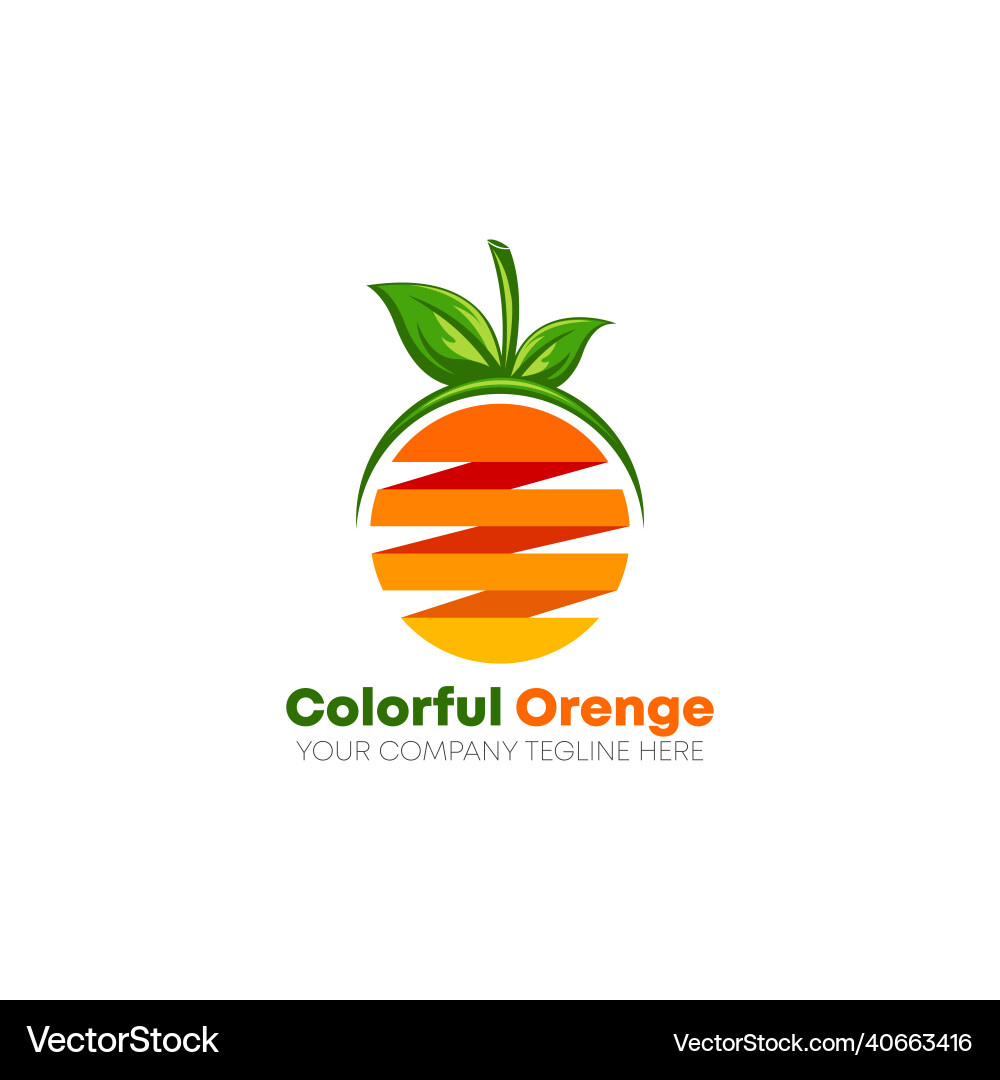 Colorful orange logo design template Royalty Free Vector