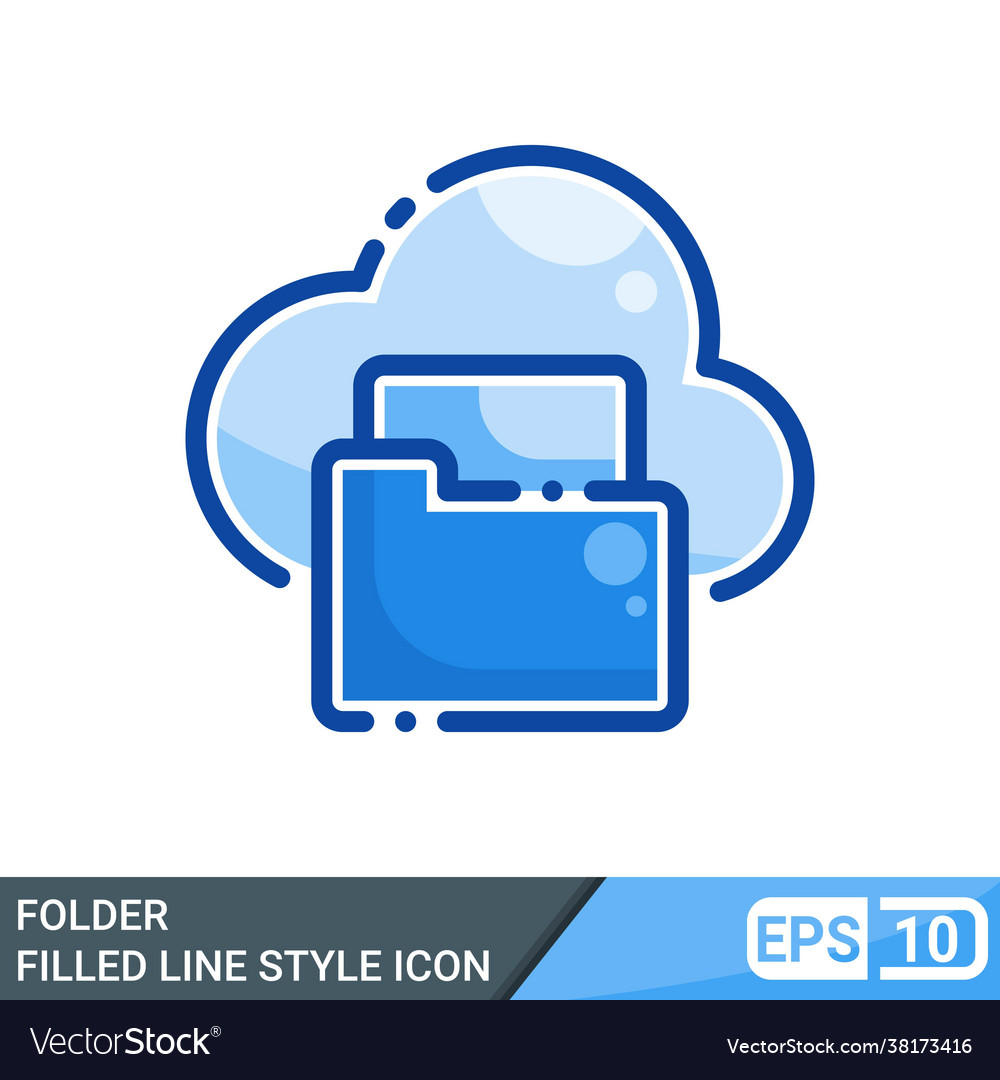 Folder filled line style icon Royalty Free Vector Image