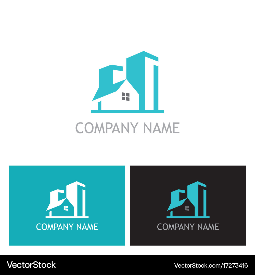 Home realty company logo Royalty Free Vector Image
