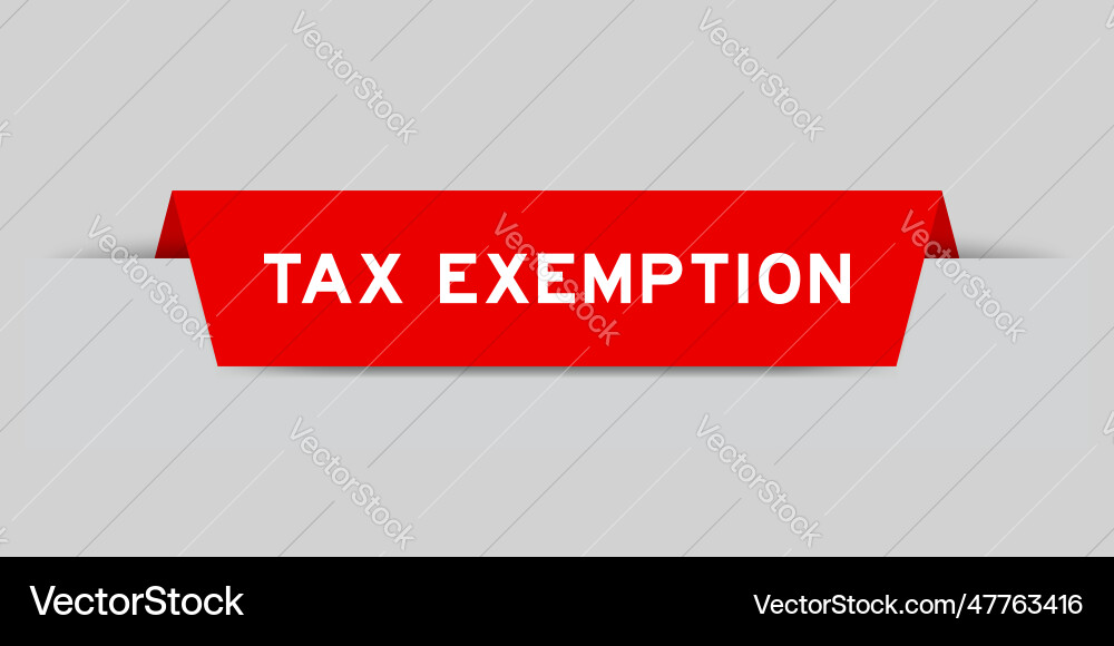 Red color inserted label with word tax exemption Vector Image
