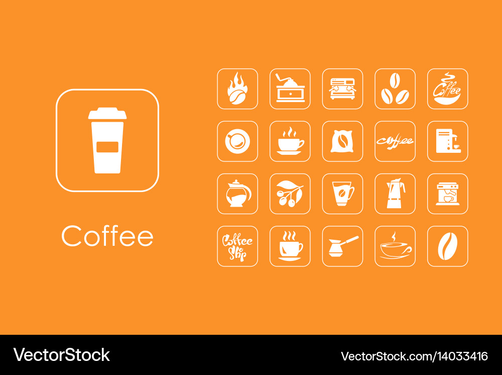 Set of coffee simple icons Royalty Free Vector Image
