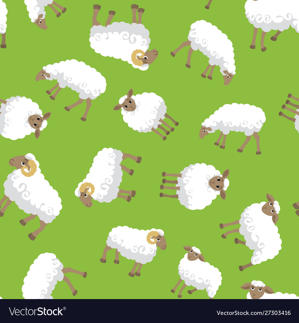Sheep seamless pattern Royalty Free Vector Image
