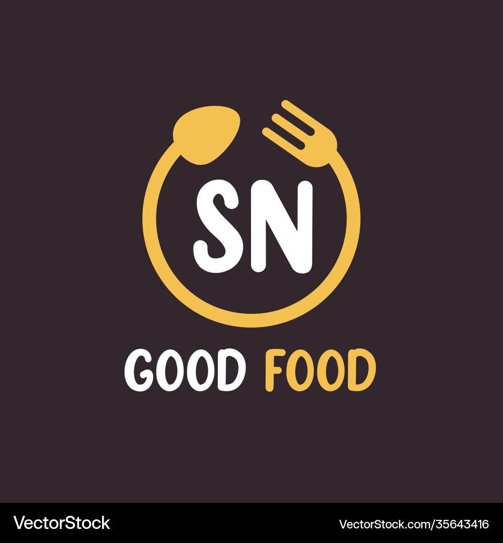 Sn letter logo design with restaurant concept Vector Image
