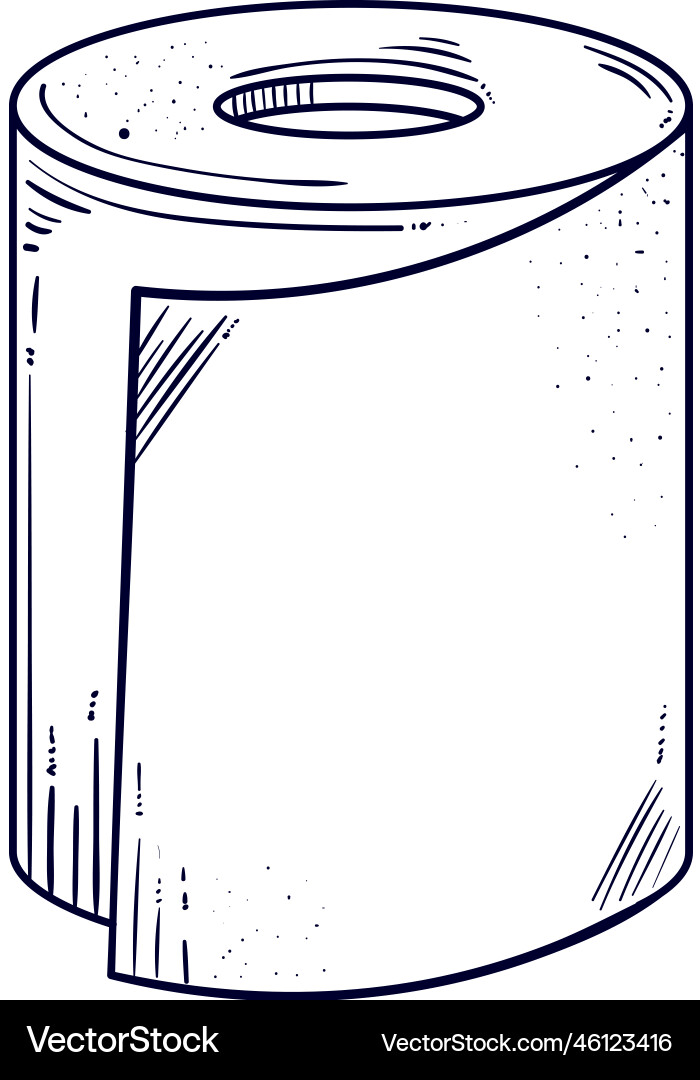 Toilet paper cleaning doodle Royalty Free Vector Image
