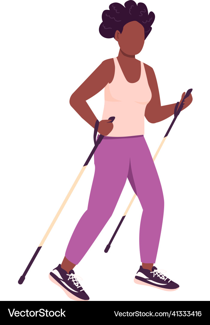Woman exercising semi flat color character Vector Image