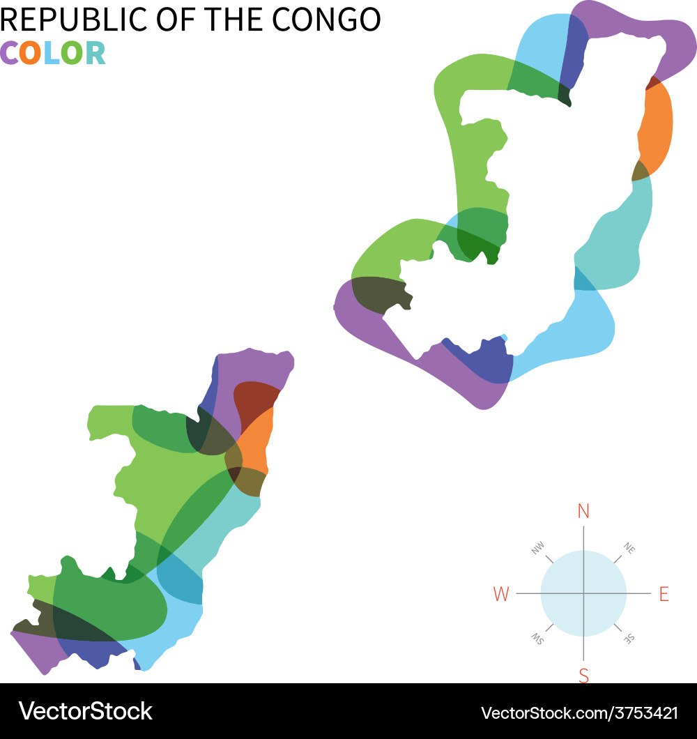 Abstract color map of republic the congo Vector Image