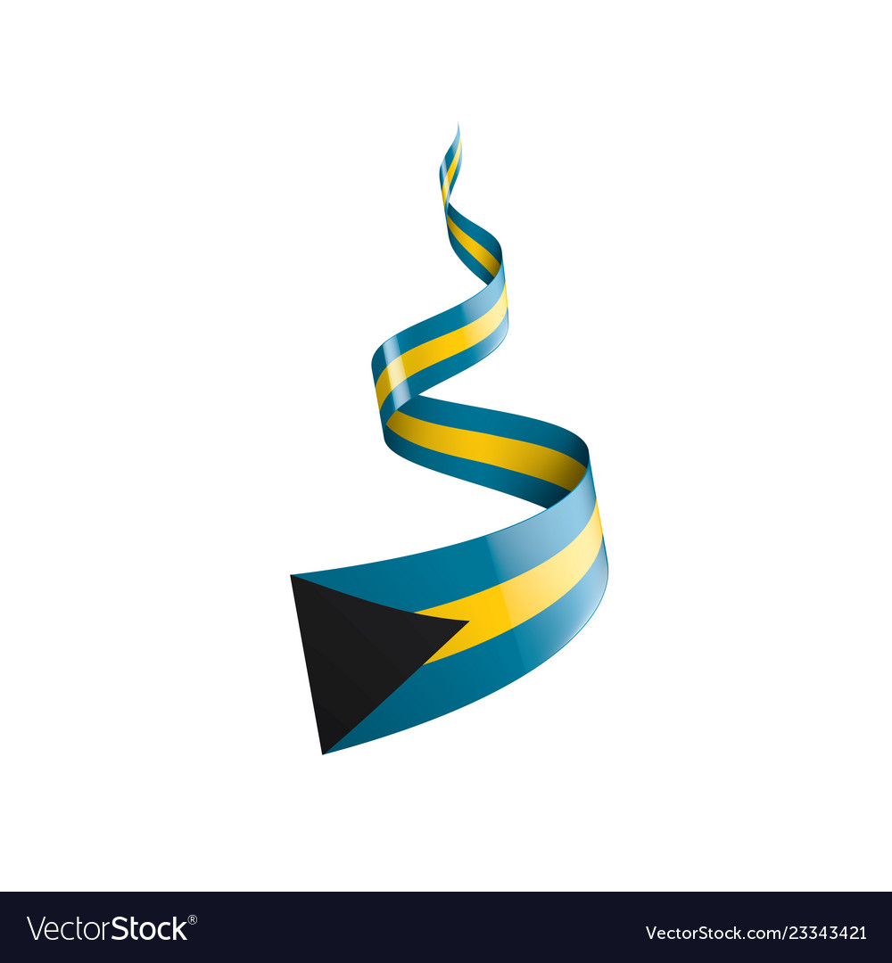 Bahamas flag on a white Royalty Free Vector Image