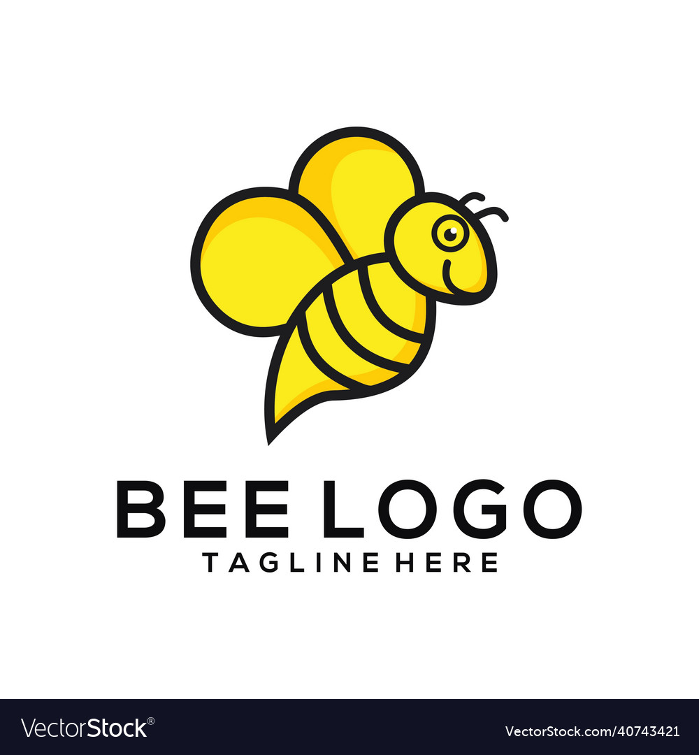 Bee logo icon Royalty Free Vector Image - VectorStock