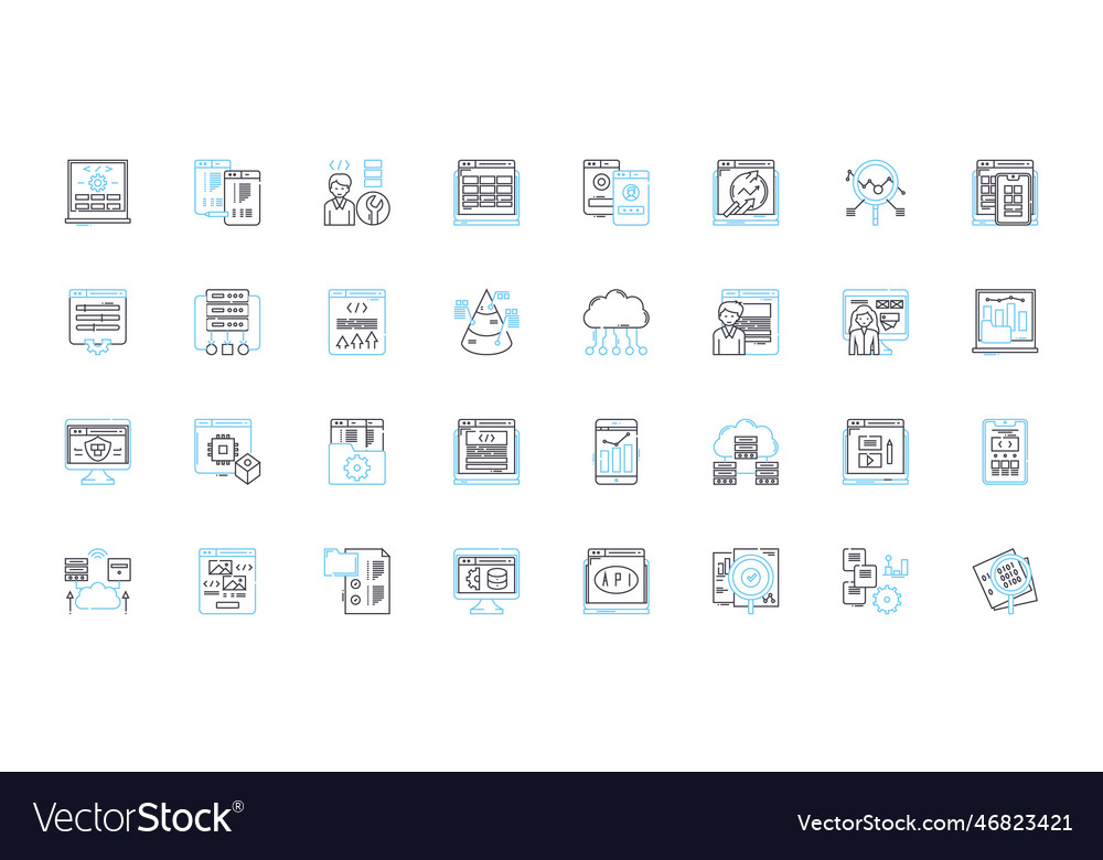 Business intelligence linear icons set analytics Vector Image Business intelligence linear icons set analytics Vector Image