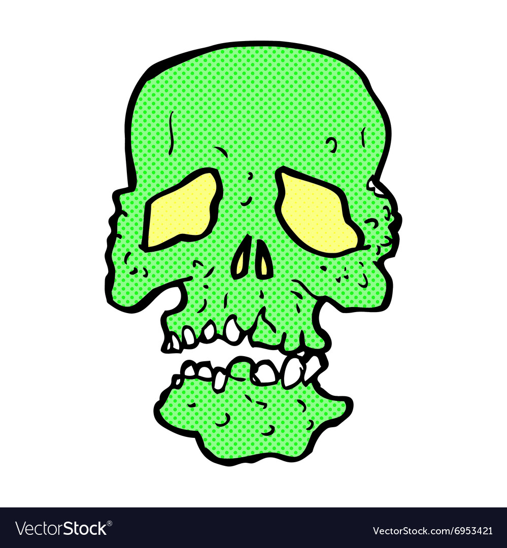 Comic cartoon skull Royalty Free Vector Image - VectorStock