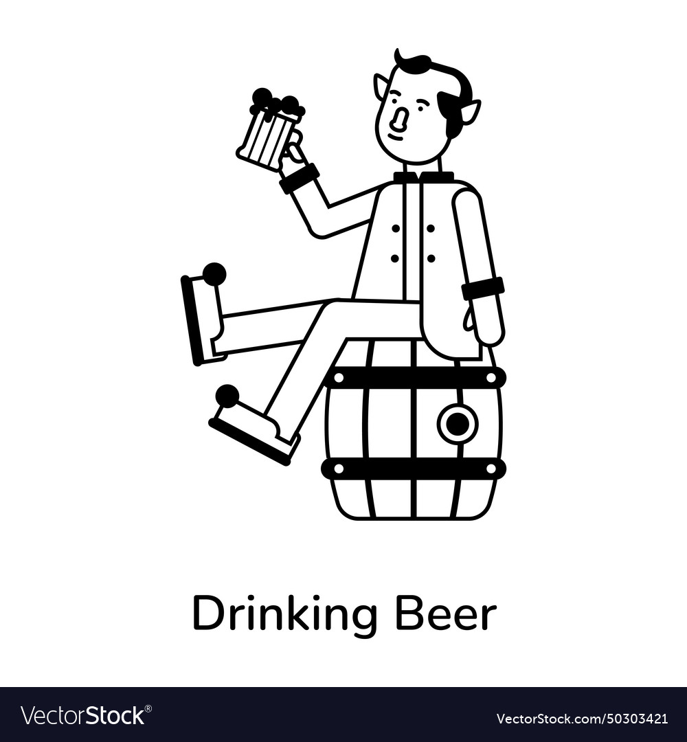 Drinking beer Royalty Free Vector Image - VectorStock