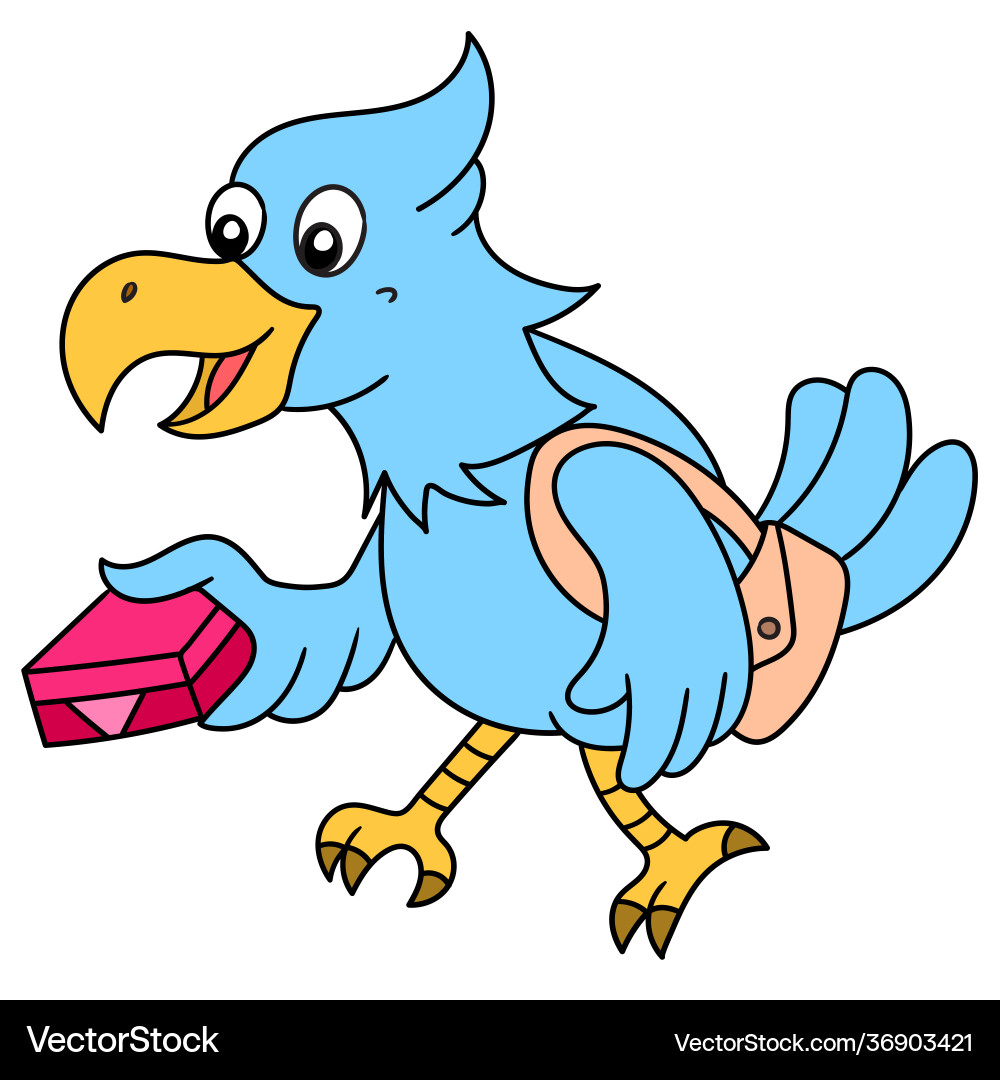 Eagle pupils are carrying bags going to school Vector Image