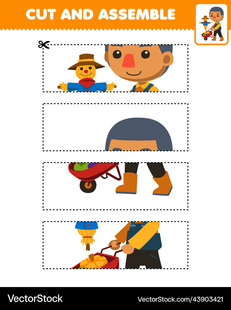 Education game for children cutting practice Vector Image