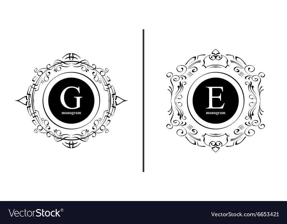 Elegant monogram design template Royalty Free Vector Image