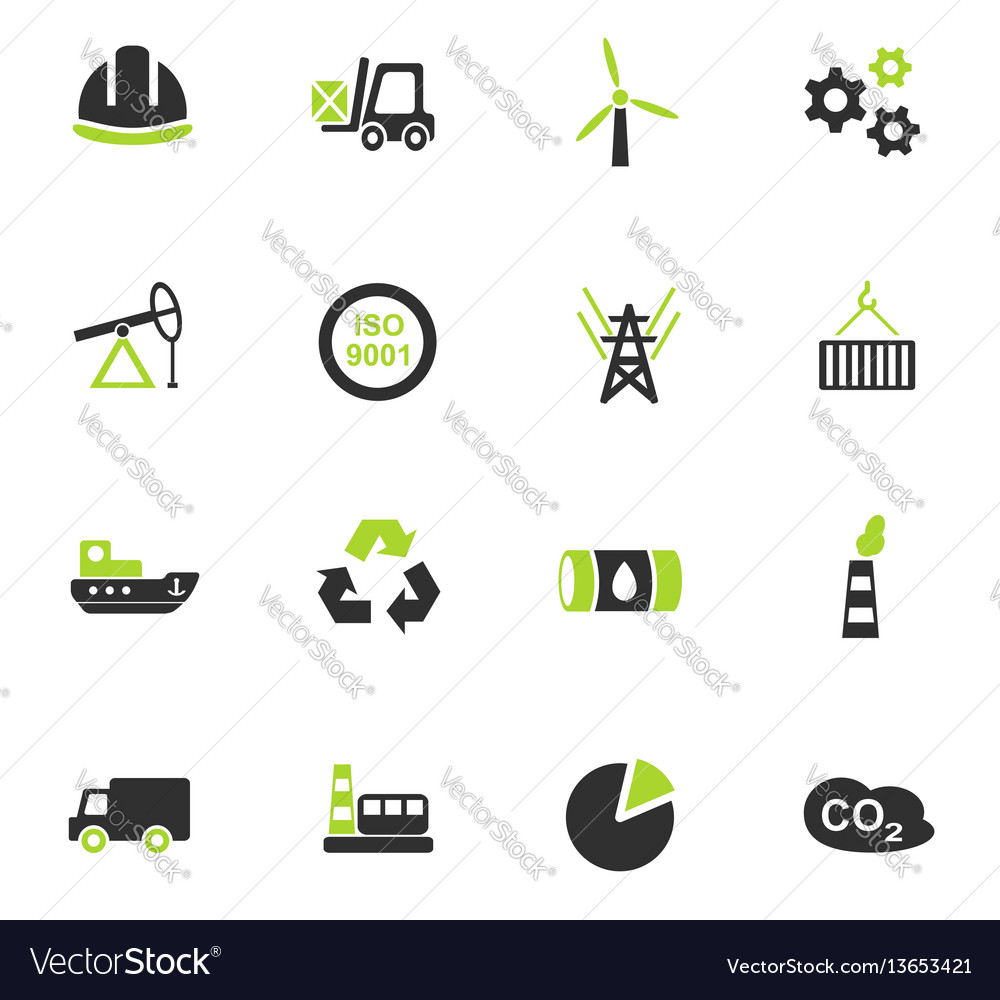 Industry icon set Royalty Free Vector Image - VectorStock