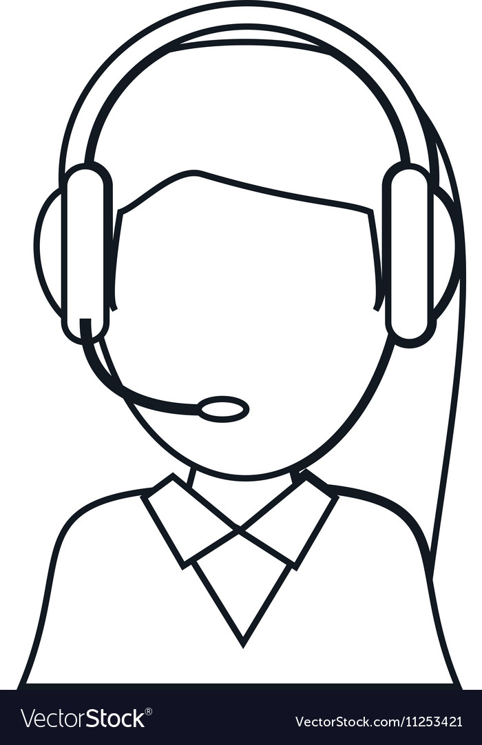 Isolated operator man design Royalty Free Vector Image